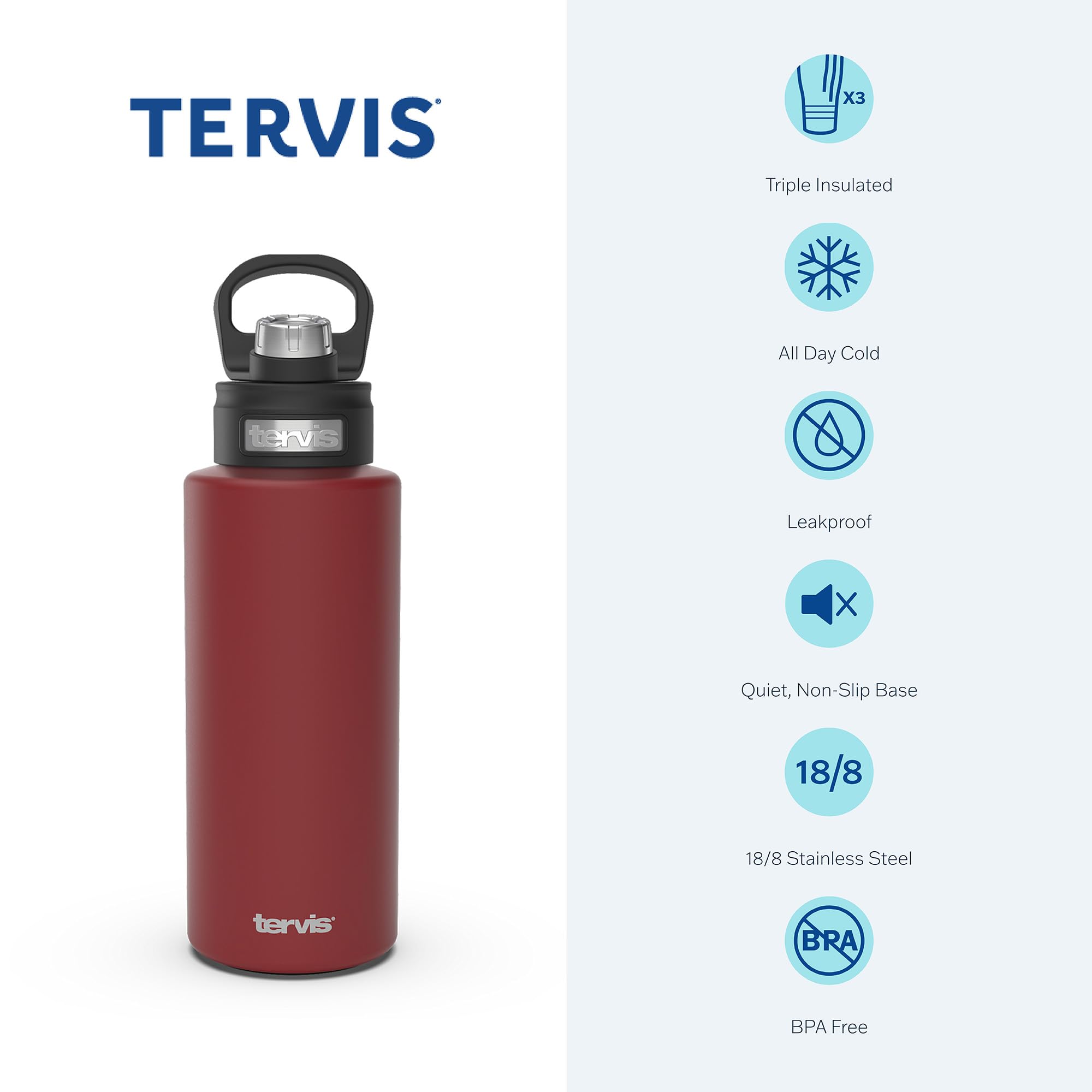 Tervis Sara Berrenson Painted Sand Ikat Pattern Triple Walled Insulated Tumbler Travel Cup Keeps Drinks Cold, 32oz Wide Mouth Bottle, Stainless Steel