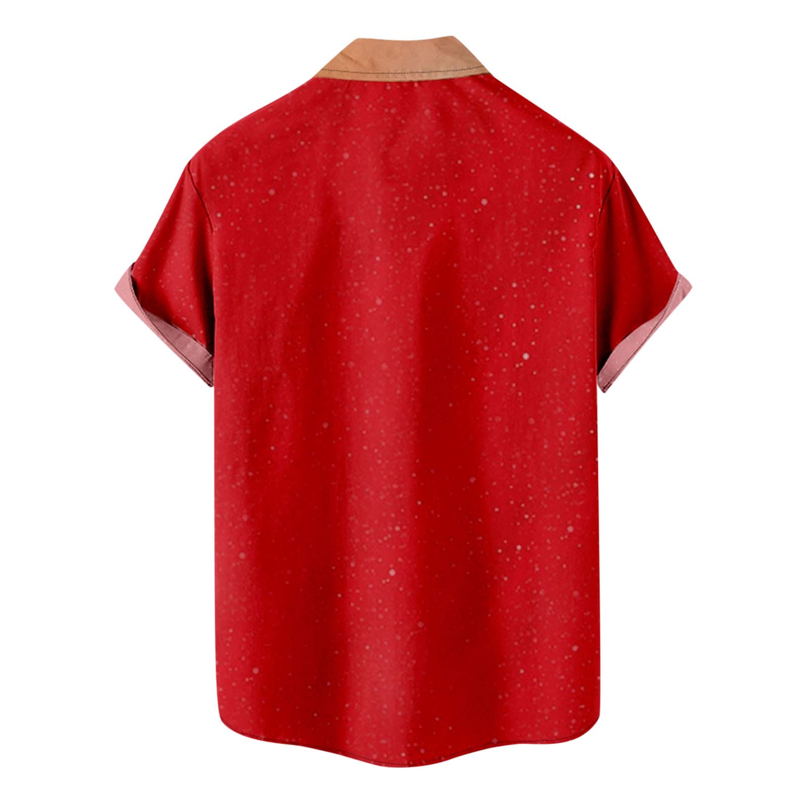 Ugly Christmas Shirts Men Short Sleeve Button Down Shirt Loose Fit Funny Santa Claus Graphic Tee Shirts