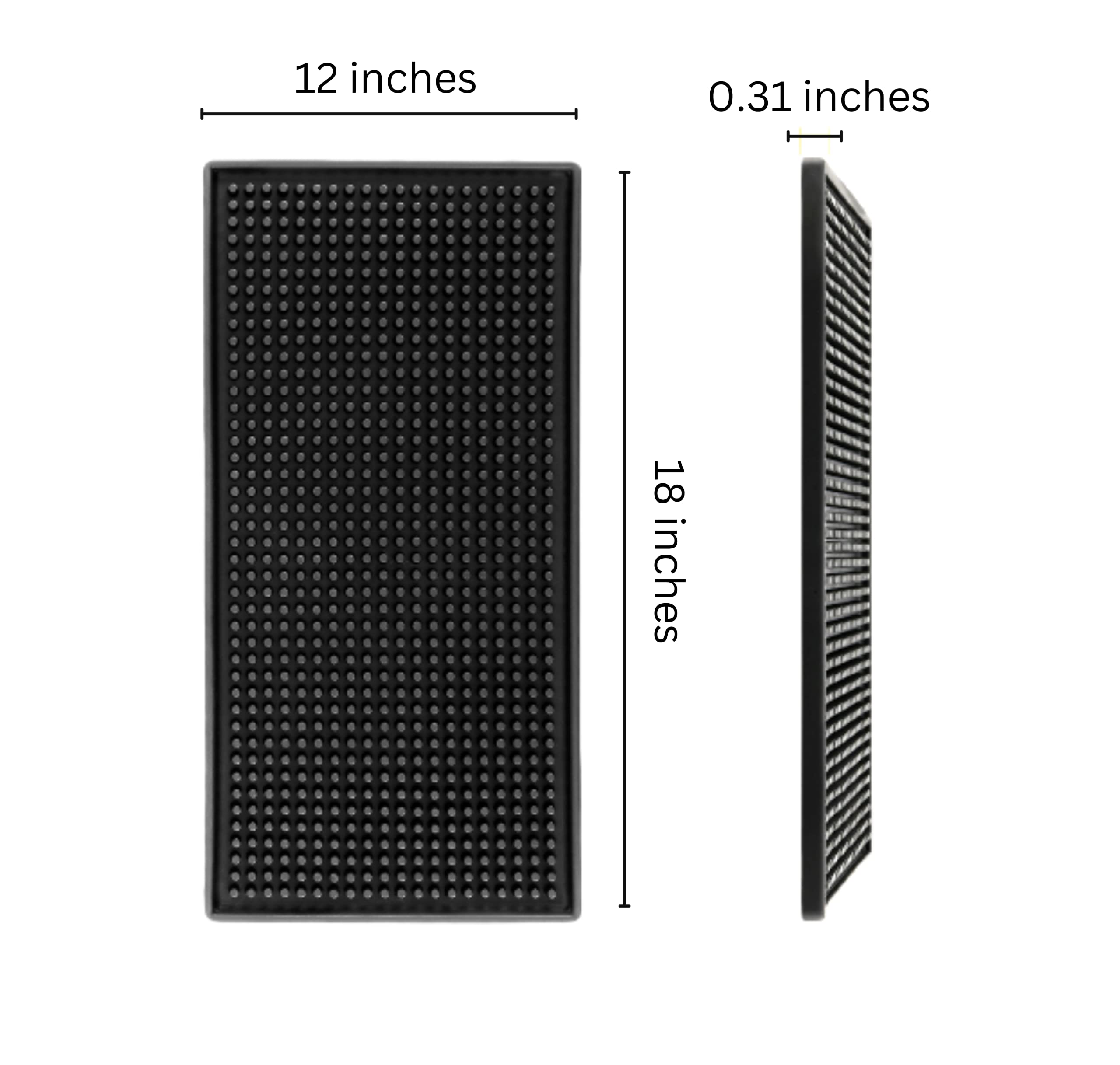 SYOLOS 1 piece Premium Bar Mat 18 x 12 inches - Versatile and Durable Bar Mats for Countertop, Coffee Bar Mat, Glass Drying Mat - Non Toxic Bar Spill Mat