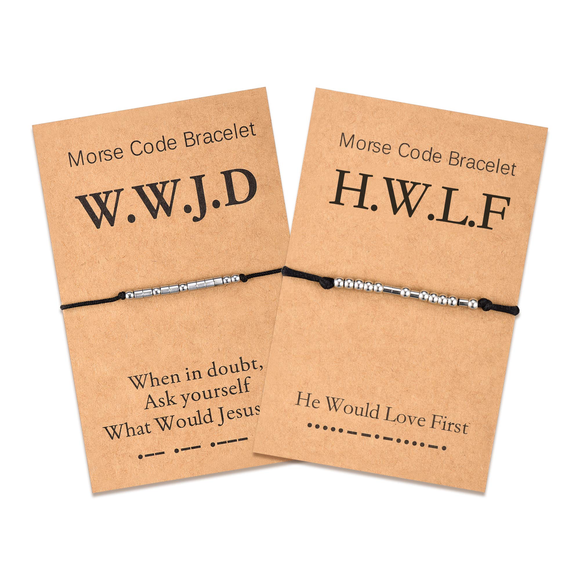 Tarsus WWJD HWLF Bracelets What Would Jesus Do He Would Love First Bracelet Morse Code Gifts for Women Girl