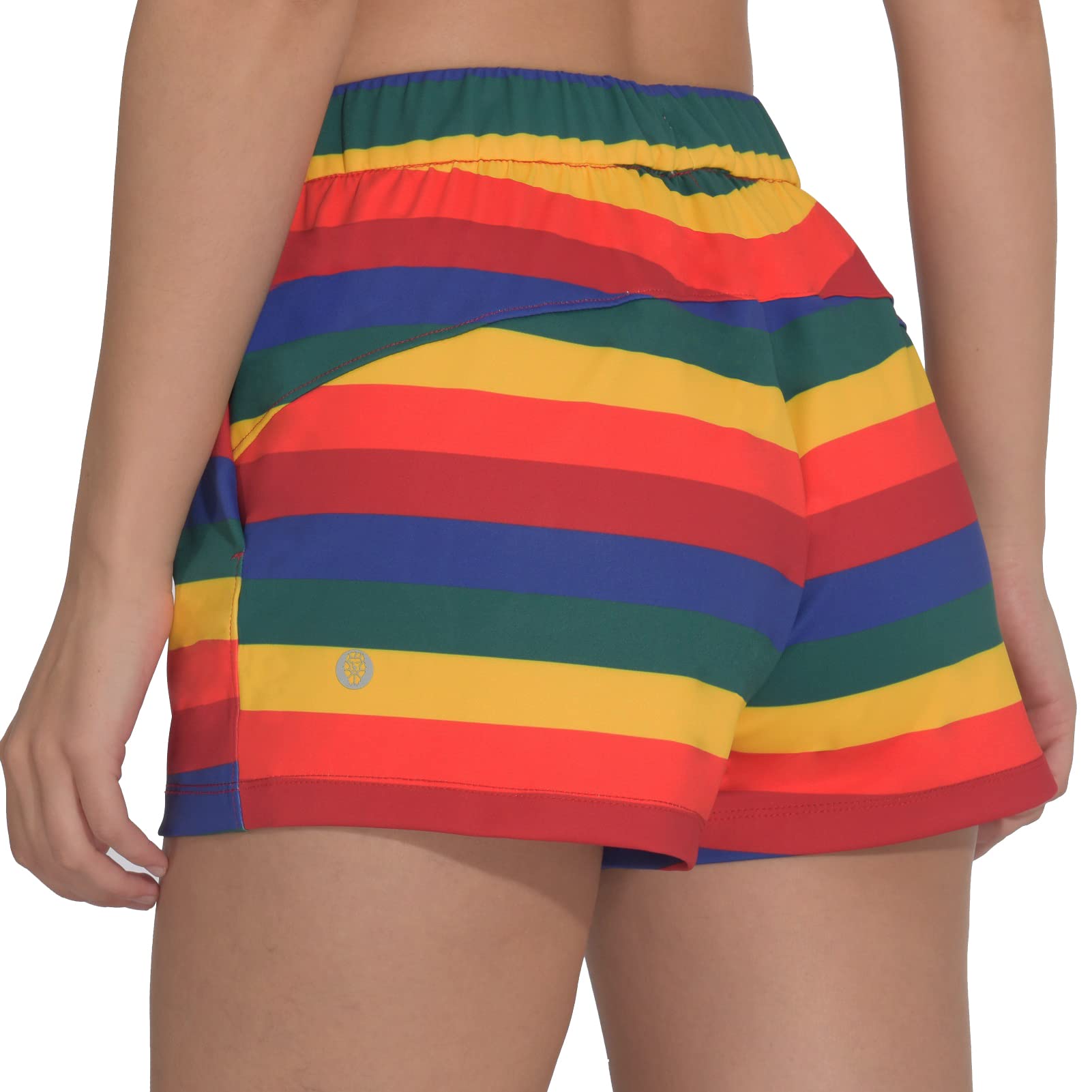 Womens Summer Athletic Workout Sweatpants Running Yoga Lounge Shorts Rainbow S