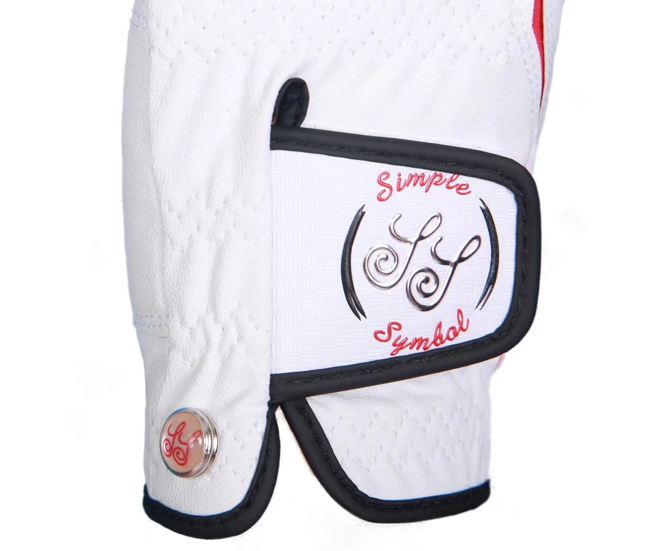 Simple Symbol Men's Golf Glove Three Pack Left Hand Right Hand White Microfiber Small/Medium/Large/XL (Right,S)