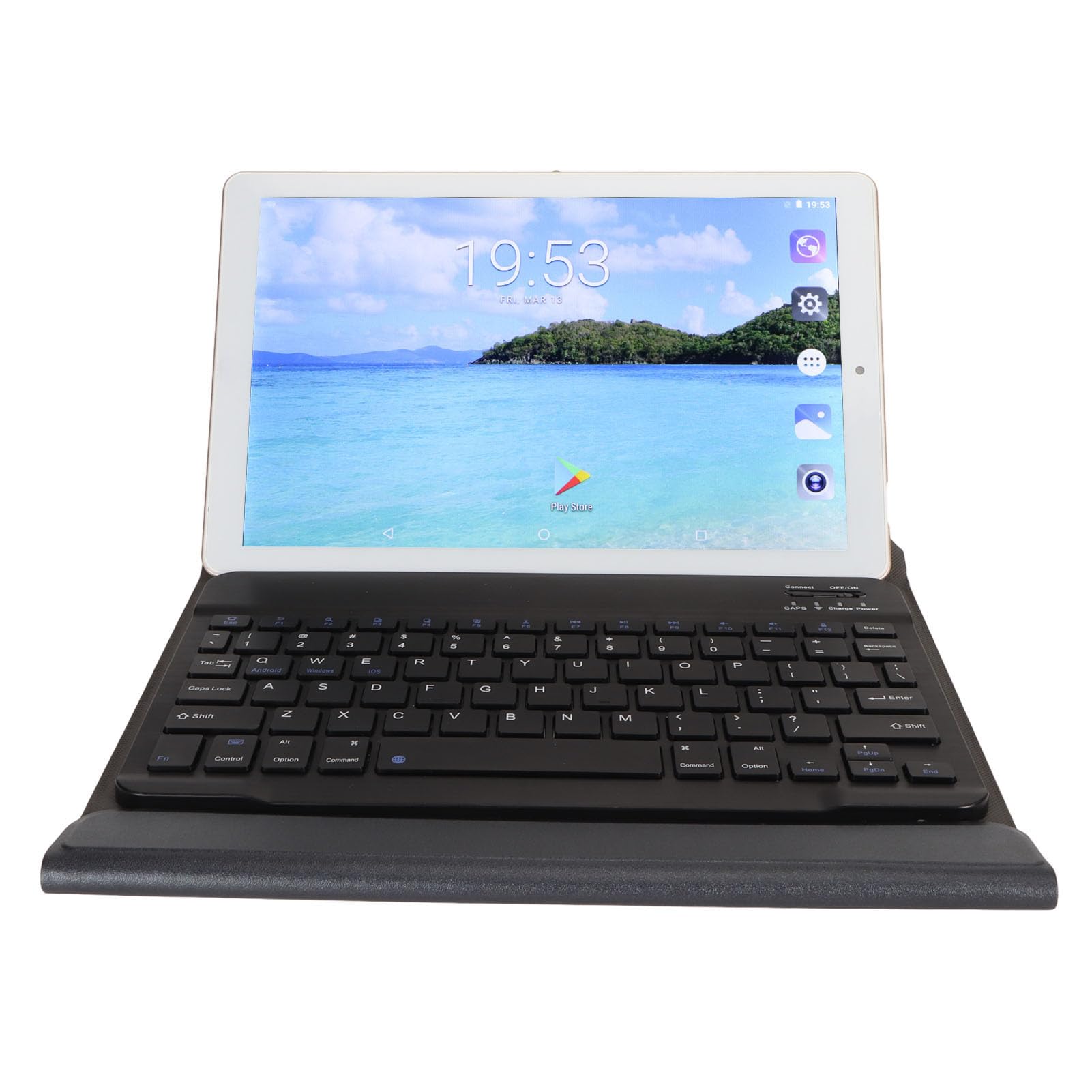 SHYEKYO Digital Tablet, 10.1 Inch WiFi Tablet 2 in 1 Dual Box Speakers 8 Core 4GB RAM 64GB ROM for Reading for Working (US Plug)