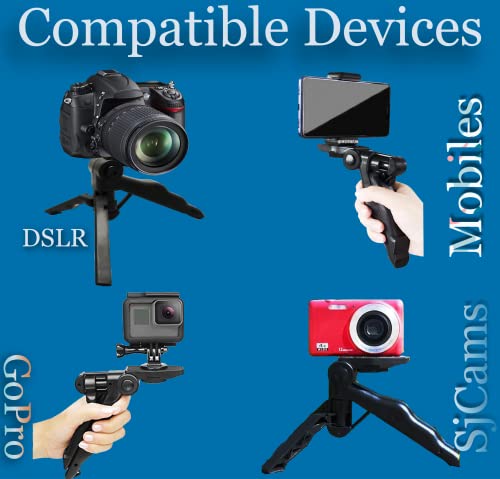 SUBTON Photography Mobile Holder Mini Tripod Camera Stand with Horizontal & Vertical Rotation | for Vlogging, Video Shooting, YouTube etc Compatible with All Mobile Phones, Action GoPro Cameras DSLR