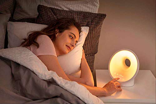 Philips SOMNEO Sleep & Wake-Up Light Therapy Lamp Sunrise Alarm and Sunset Fading Night Light, White (HF3651/60)