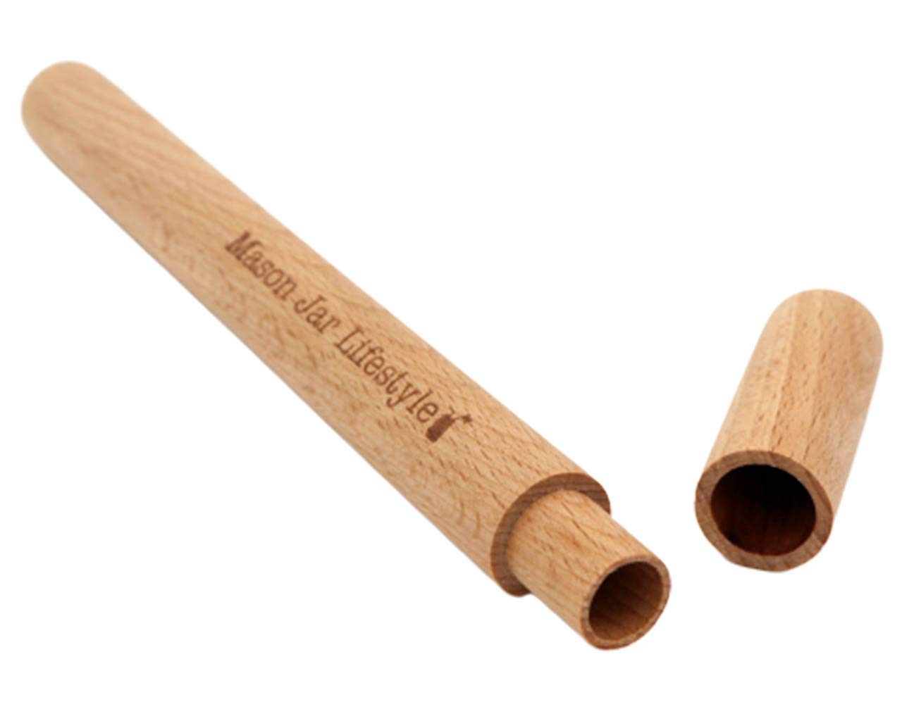 Wood Reusable Straw Carrying Case by Mason Jar Lifestyle - Fits Up To 10" Long and 12mm Wide Straws (3 Pack)