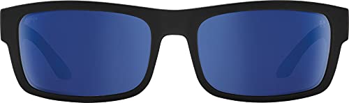 SPY Optic Discord Lite, Square Sunglasses, Color and Contrast Enhancing Lenses (Black, Happy Gray Green Lenses)