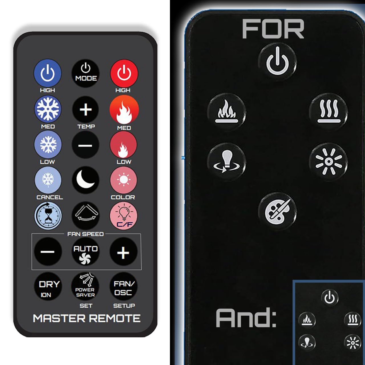 Replacement Fireplace Remote Control for Dimplex Revillusion Electric Firebox Fire Place