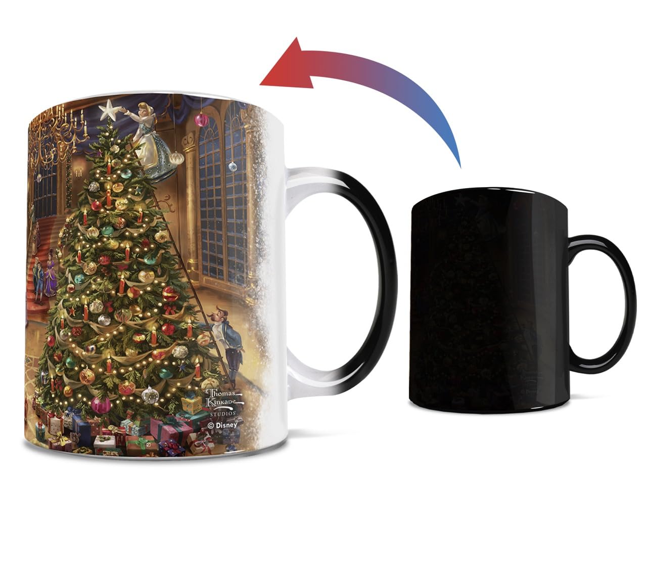 Morphing Mugs Disney – Beauty and the Beast – Thomas Kinkade Studios - One 11 oz Color Changing Ceramic Mug – Image Revealed When HOT Liquid Is Added!
