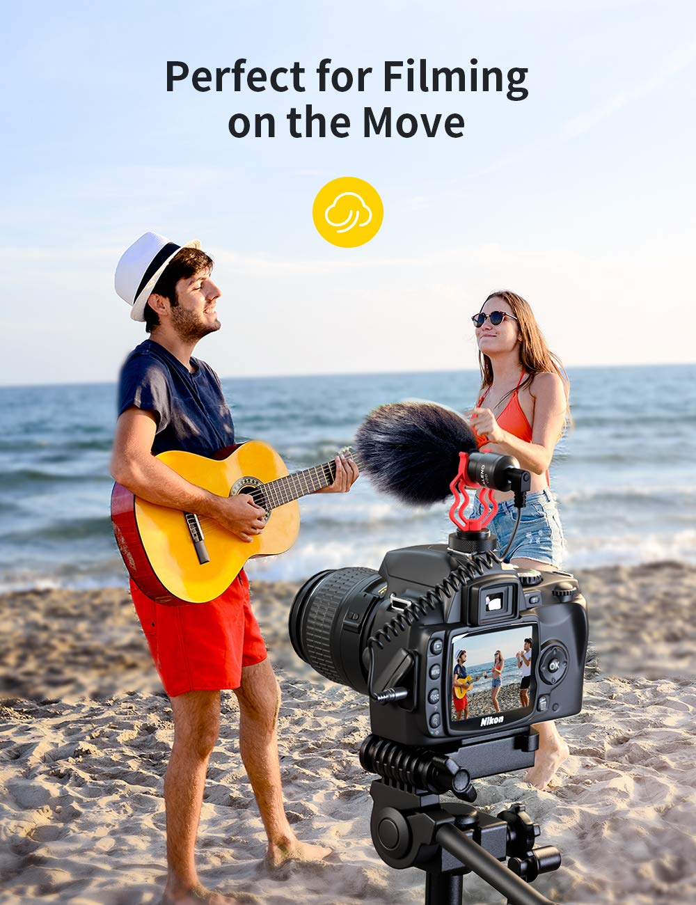 RALENO Camera Microphone. Cardioid Microphone Suitable for Smartphone, Sony, Canon and Nikon, Used for Indoor Shots, interviews, vlog Radio. Friendly to Video Producers, Youtubers