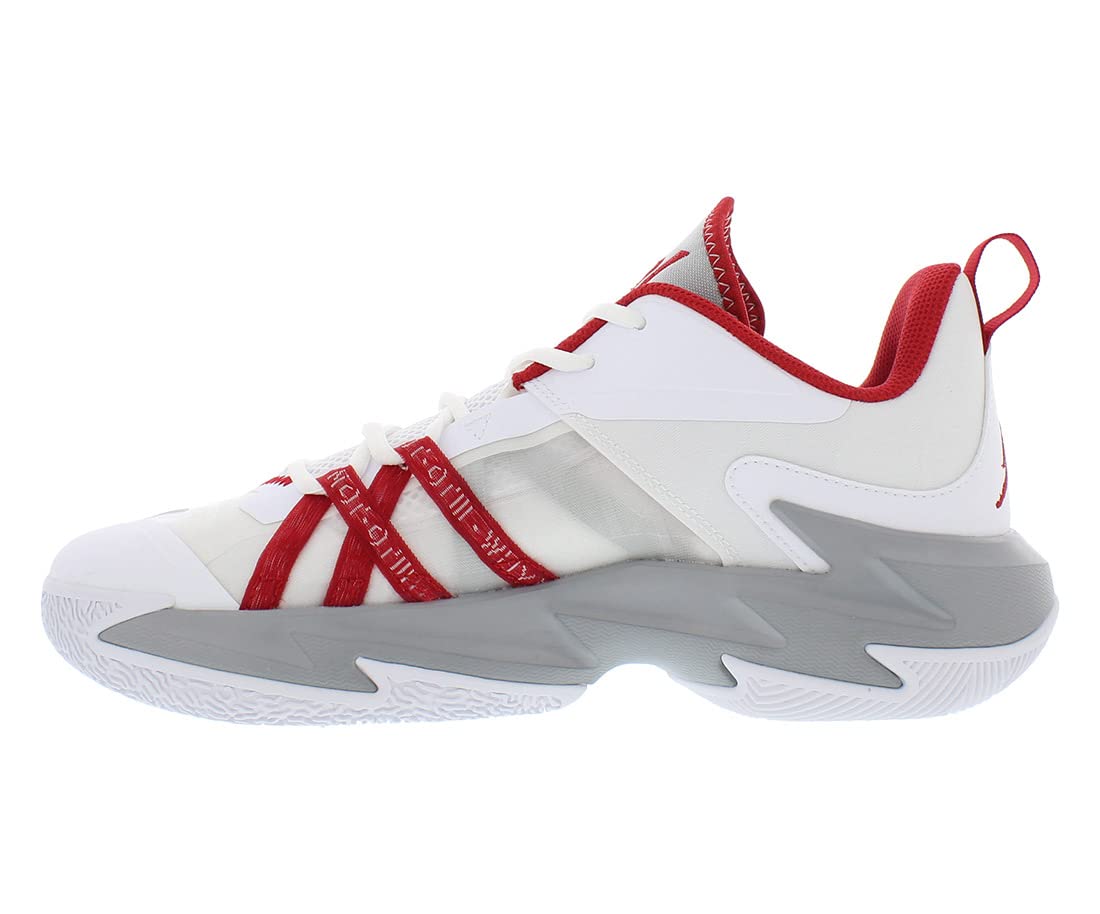 Nike Jordan One Take 3 Basketball Shoes, White/Gym Red-Lt Smoke Grey, 9 M US