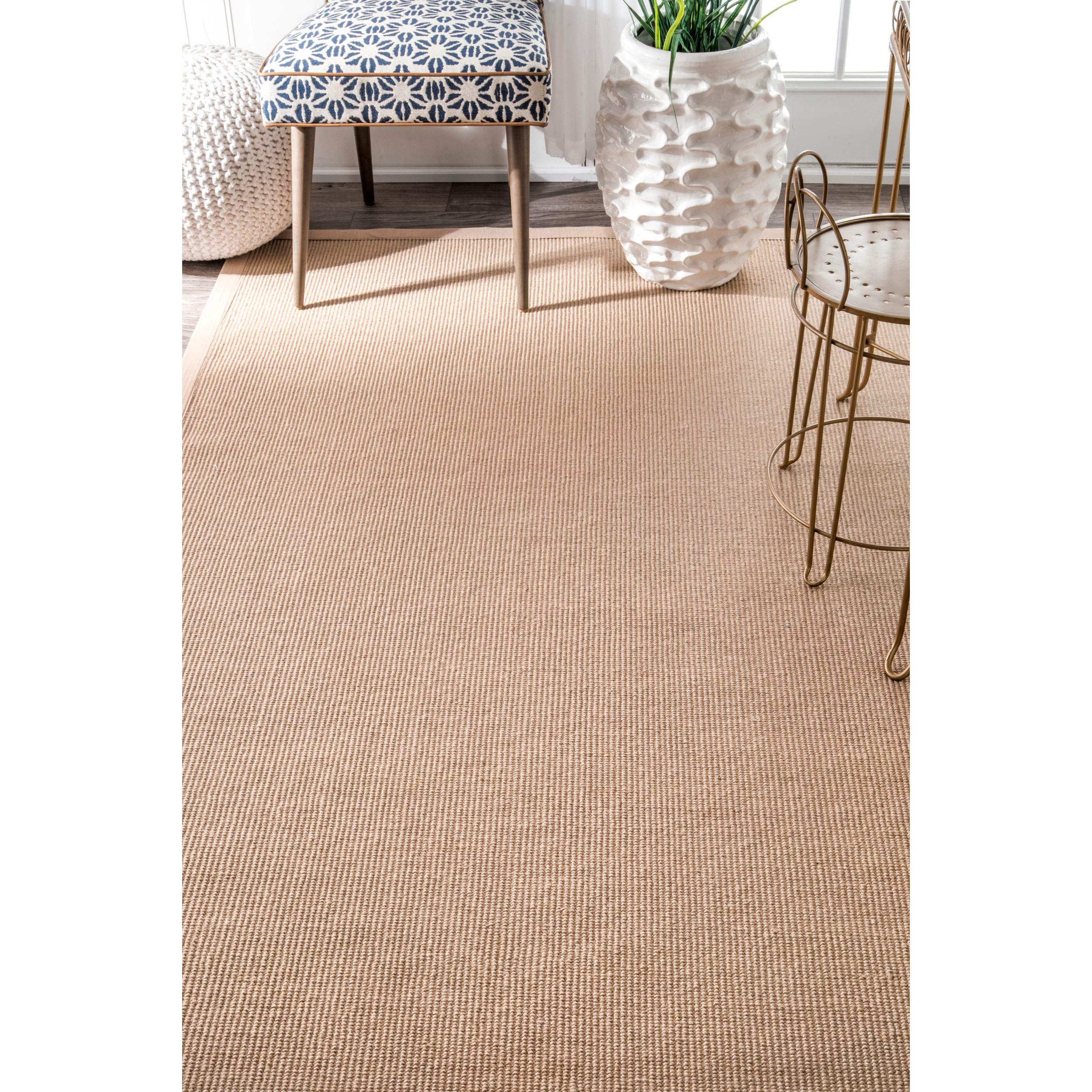 nuLOOM Machine Woven Laurel Jute Area Rug, 5' x 8', Beige