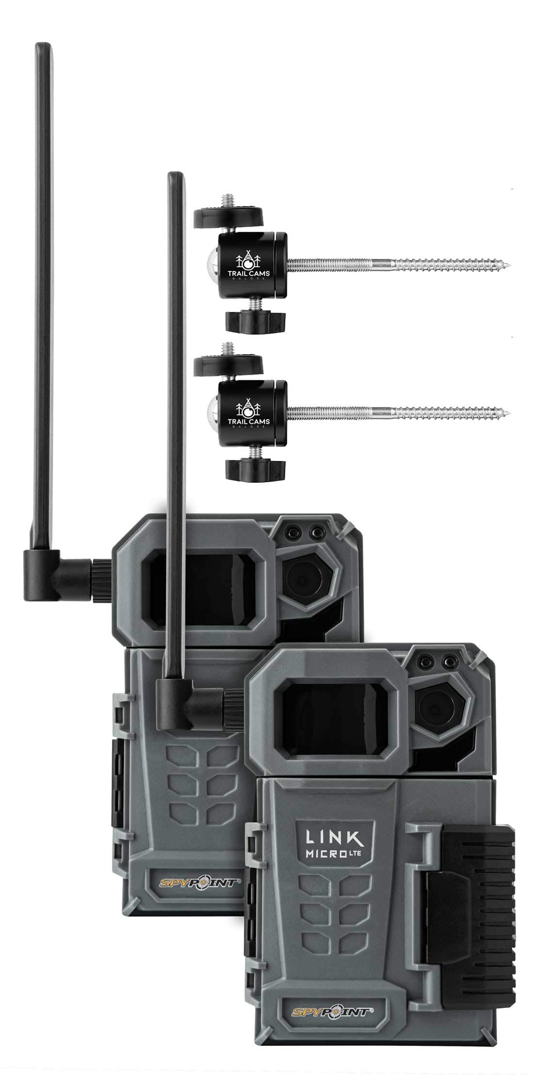 SPYPOINT Link-Micro-LTE Twin Pack of Cellular Trail Cameras 10MP with Two Tree Mounts (Link-Micro-LTE-V)