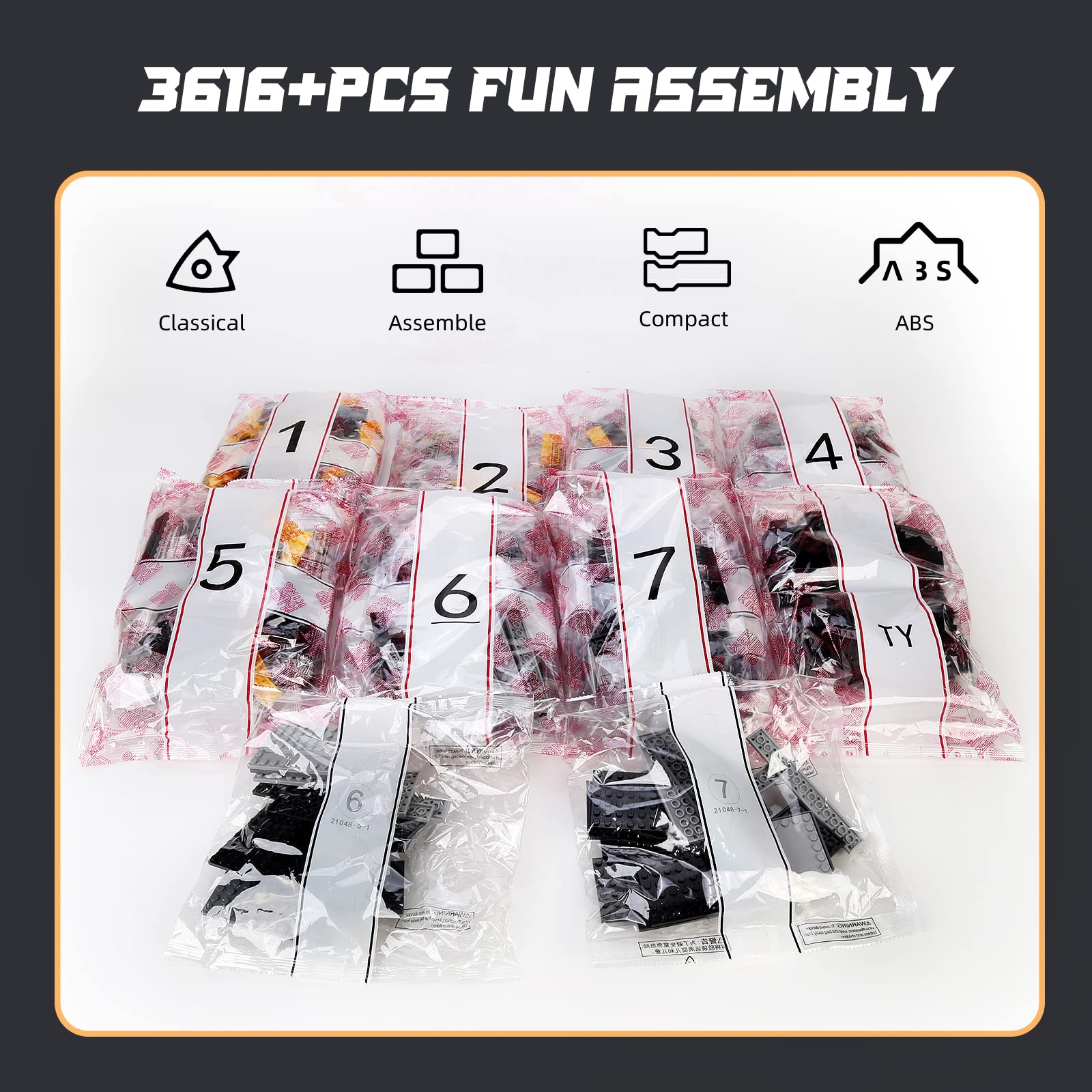 WLOXBKF MOC Imperial TIE Fighter Building Kit;Spaceship Model Kits, 3616+Pcs Star Plan Toys UCS Collectible Set for Adults, STEM Projects Educational Birthday Gifts Blocks