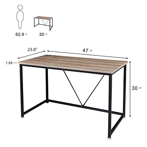 NXN-HOME Computer Desk,Modern Simple Study Writing Table,Sturdy Workstation for Home Office(Oak 47 inch)