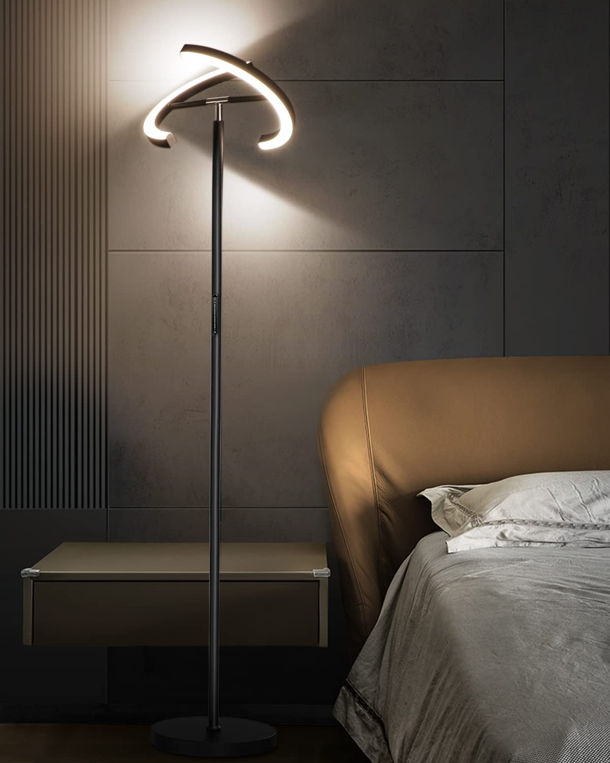 SIBRILLE 20W Modern Floor Lamps for Living Room + 36W LED Tree Floor Lamp with Remote Control