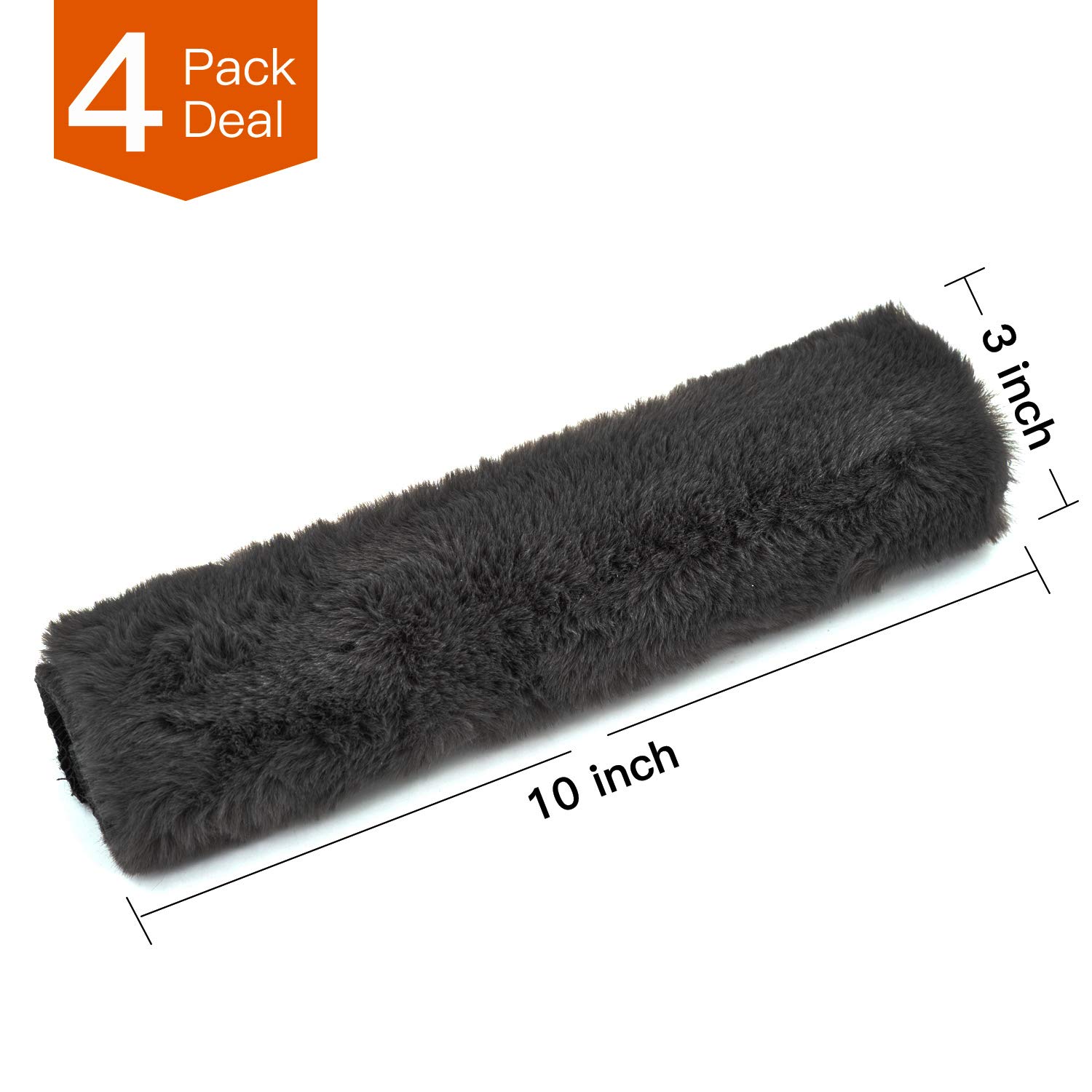 Seatbelt Pillow,Car Seat Belt Cover(4PACK),Vehicle Shoulder Pads,Safety Belt Protector,Super Soft Auto Seat Strap Headrest Neck Support Pillow for Kids,Hand Grip(Black)