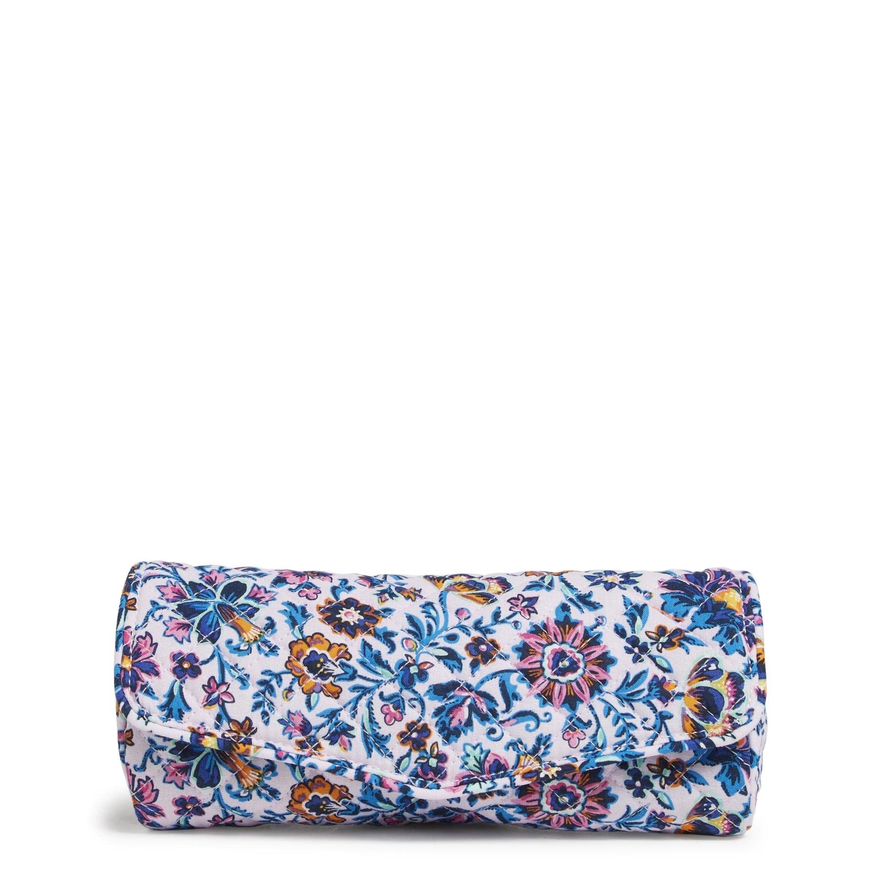 Vera Bradley Women's Cotton on a Roll Makeup Brush & Pencil Case, Rain Forest Canopy - Recycled Cotton, One Size
