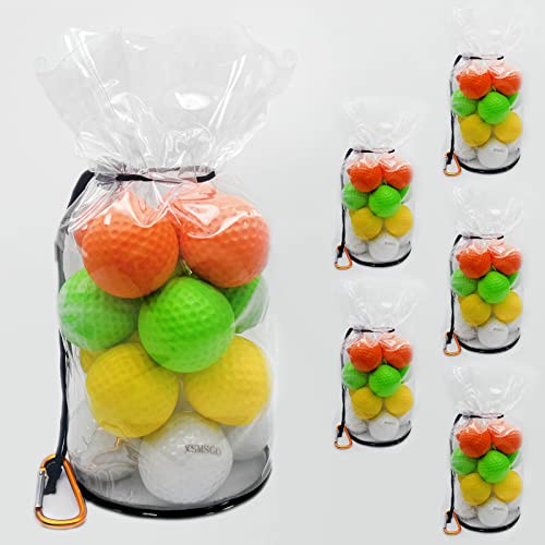 XSMSGO Golf Pouch Bag can Hold 16 Golf Ball,Golf Clear Transparent Bag,Clear Drawstring Bag can Hold Marker、Putter Ball Retriever、Divot Tool、Tee、Towel、Brush and Golf Accessory,Waterproof Small Bag (5)
