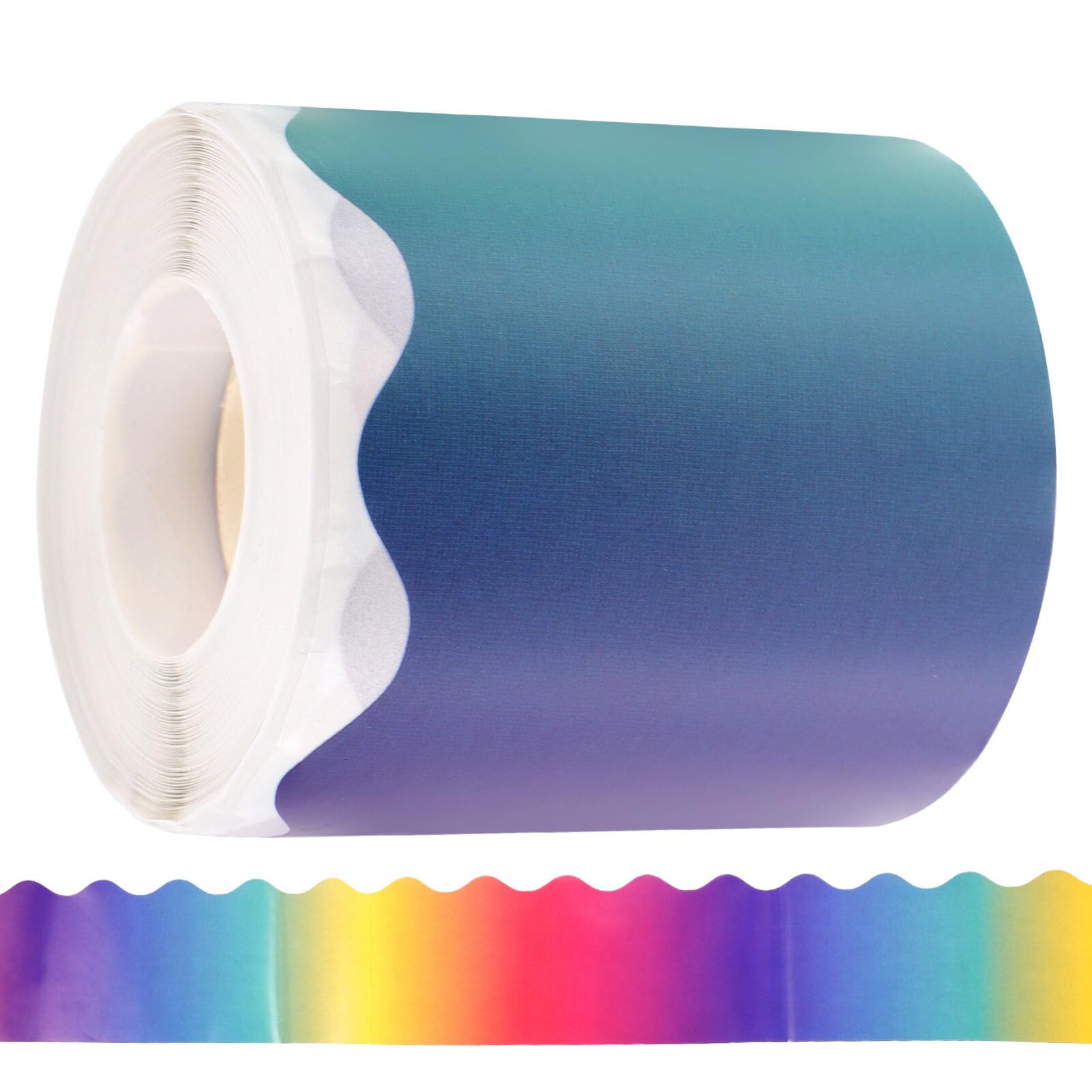 NUOBESTY 1 Roll Colorful dot stickers bulletin borders stickers boho bulletin board borders classroom borders stickers cartoon stickers scallop copper plate stickers it can move