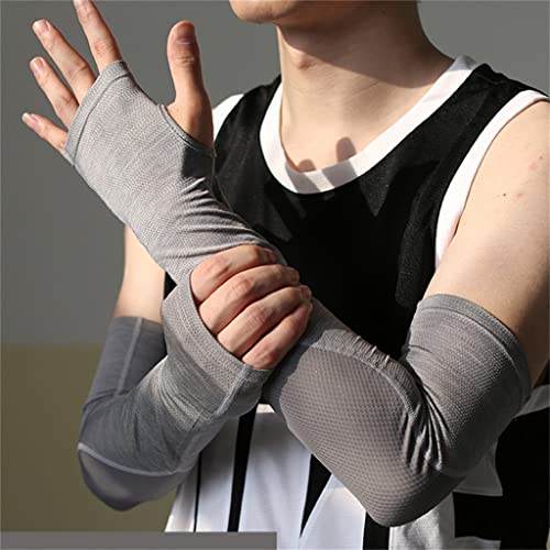 Summer Elastic Sleeves Men and Women Driving and Cycling Long Quick-Drying Arm Sleeve Sleeves (Color : A, Size : 57 * 18cm)
