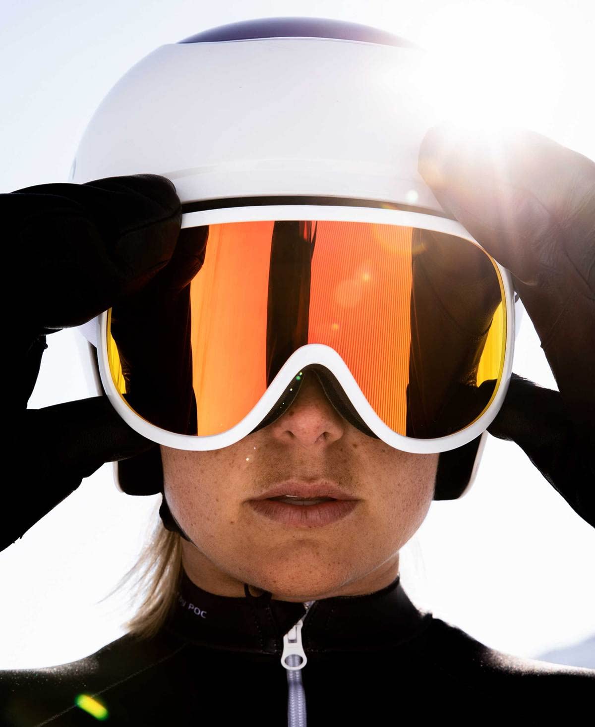 POC, Retina Big Clarity Goggles for Skiing and Snowboarding, Hydrogen White/Spektris Orange