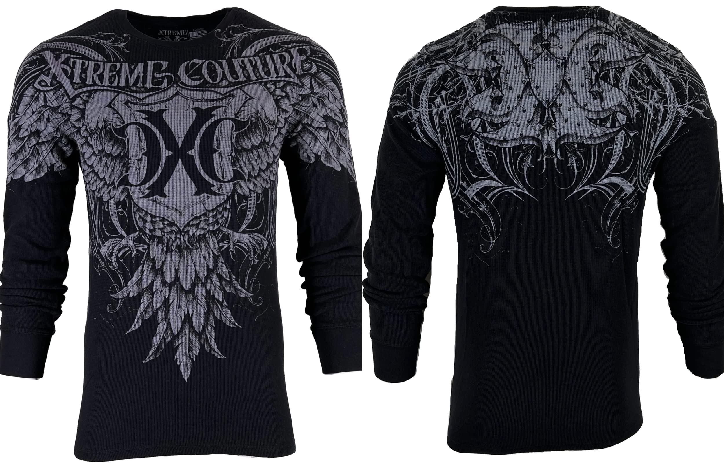 Xtreme Couture by Affliction Men's Thermal Shirt Daring Black XL