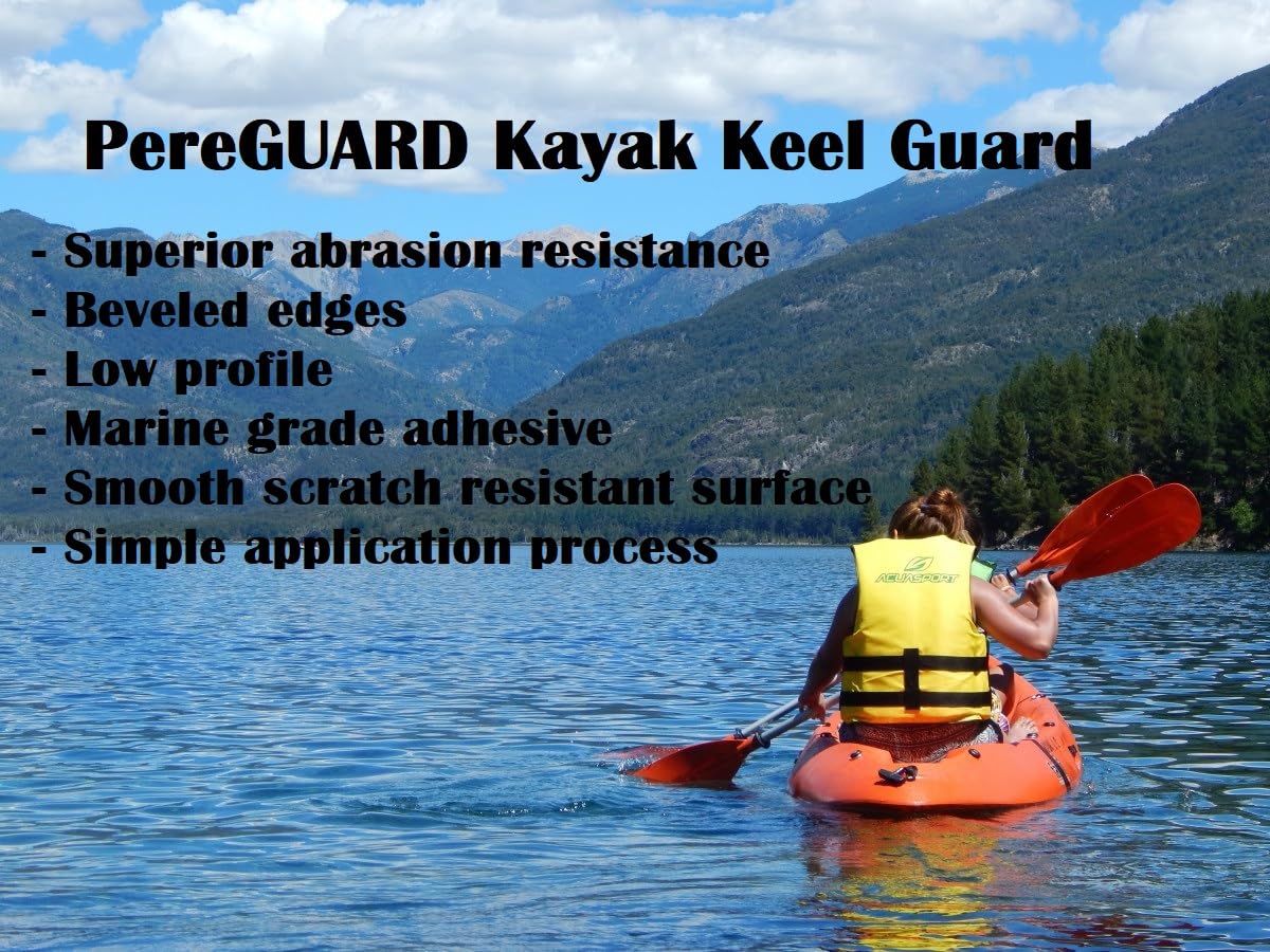 PereGuard Kayak Keel Guard 2" Width White (18 feet) Kayak Canoe Protective Guard Abrasion Resistance