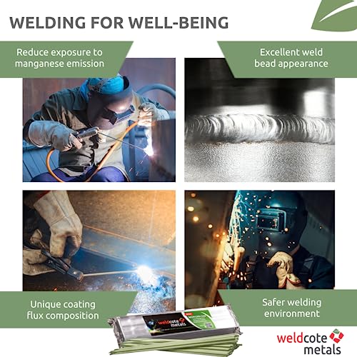 Weldcote Metals E 7018 Welding Rod 1/8 for Safer Welding, Low Manganese Emission Patented Stick Welding Rods (5 lbs) - Made in Israel