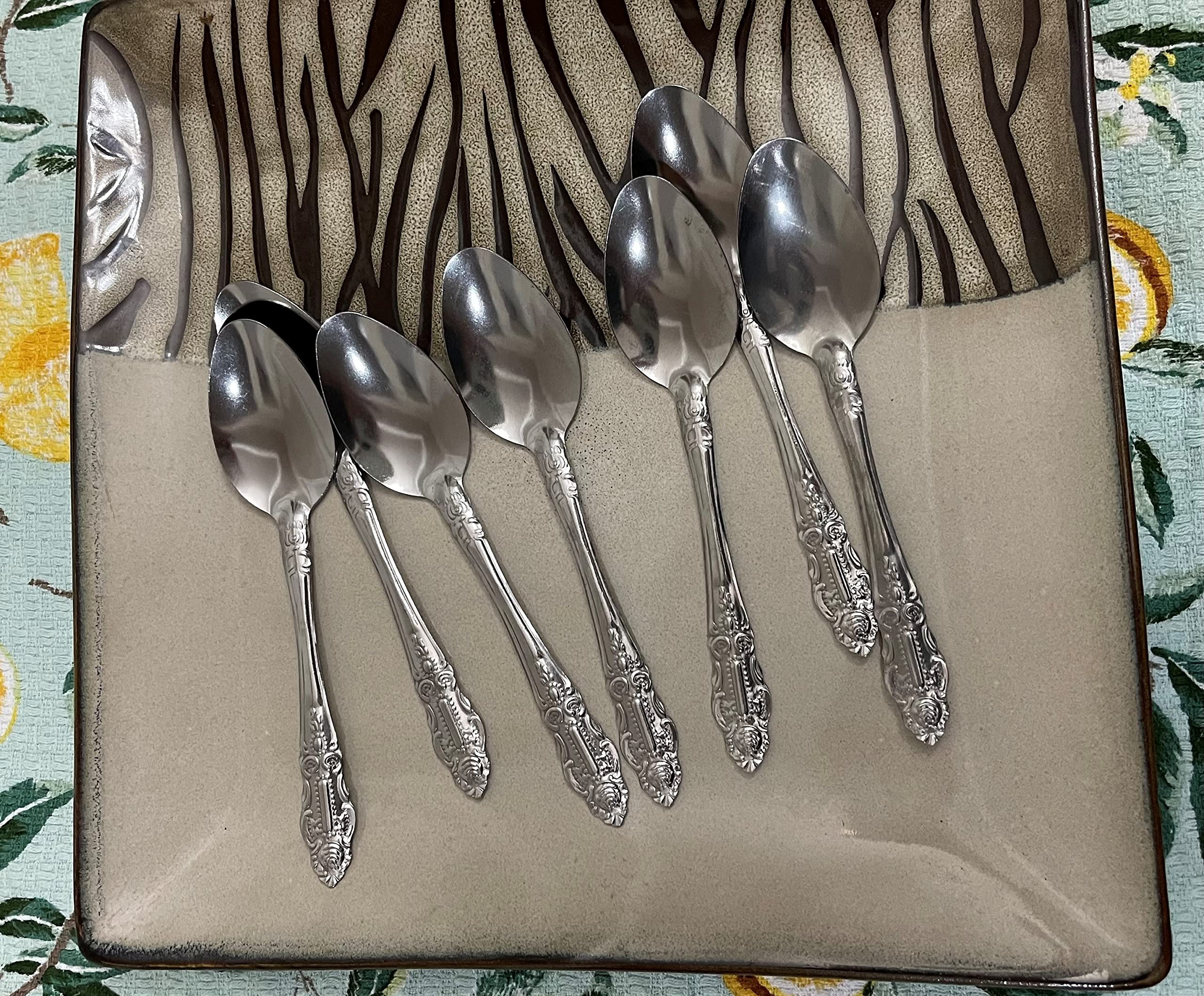 Teaspoons Flatware Set 12 pieces Silverware Stainless Steel Cutlery Tableware Dishwasher Safe