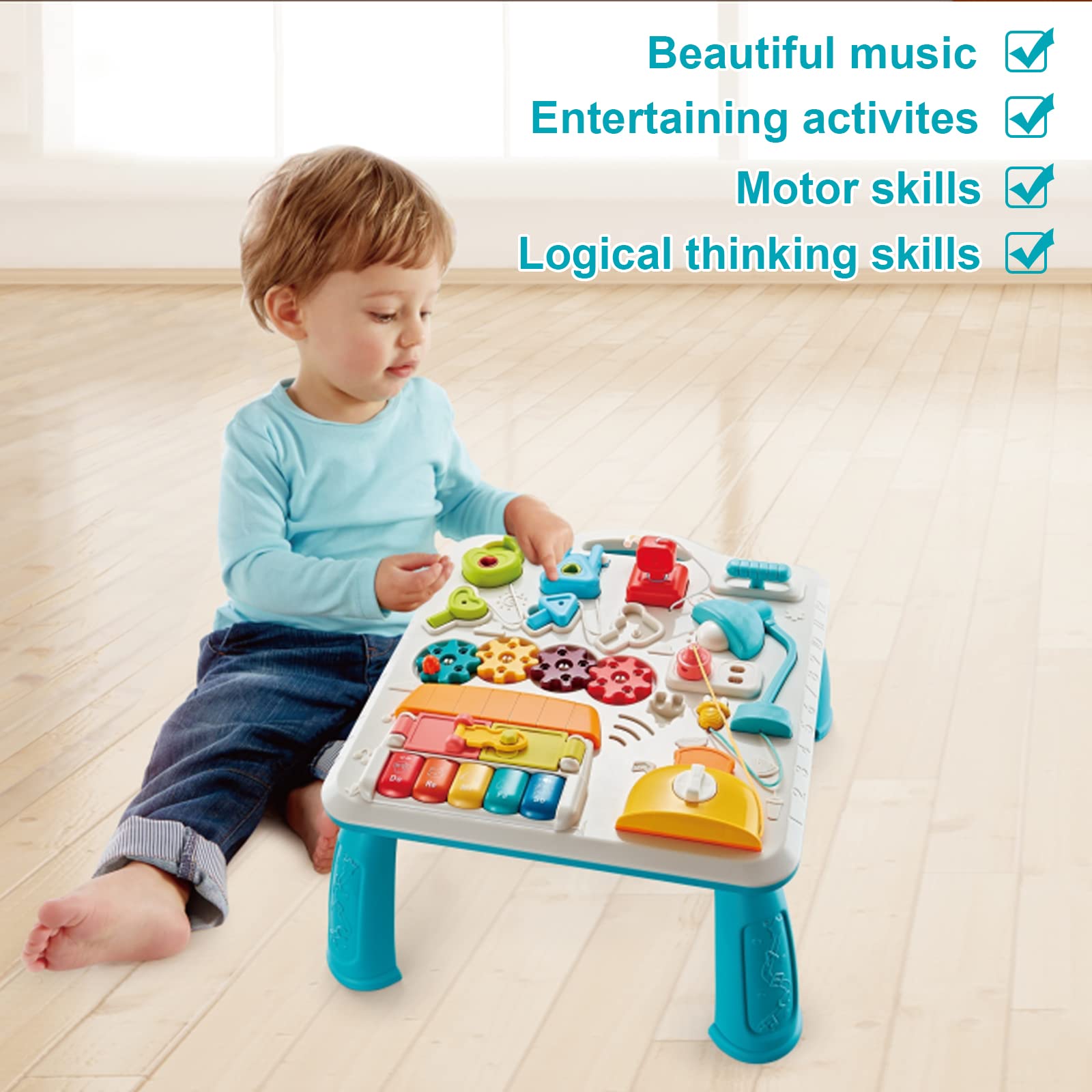 YOOYID Learning and Groove Musical Table with Lights & Melodies, Activity Table for Toddlers 1 2 3 Years Old