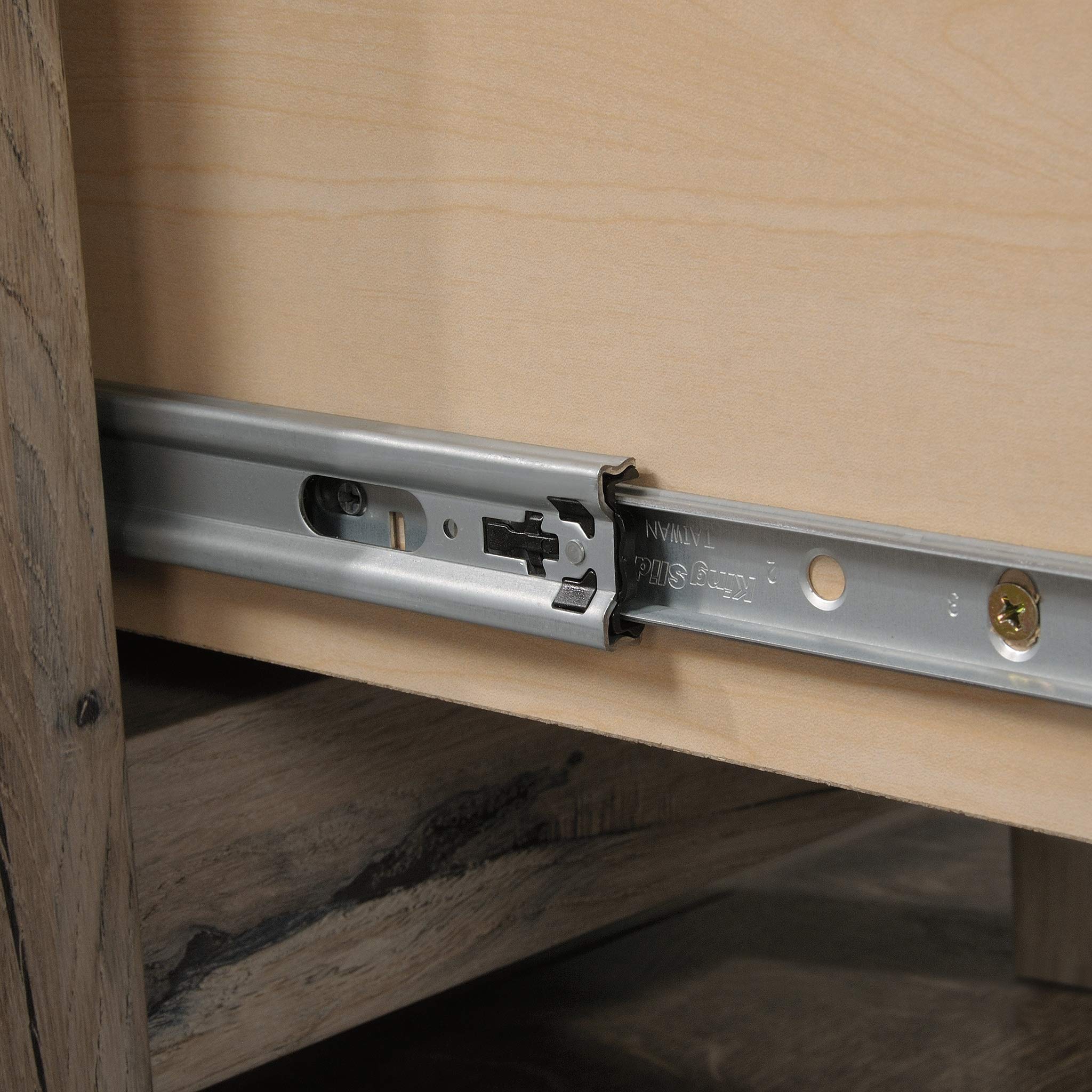 Sauder Linden Market L-Desk, L: 59.055" x W: 59.055" x H: 30.039", Split Oak Finish