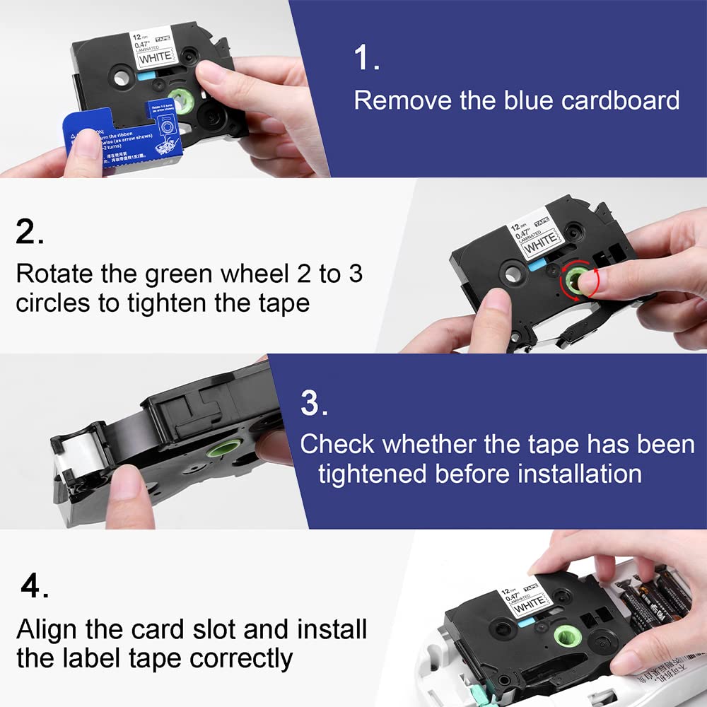 Replacement for 12mm 0.47" Brother Ptouch TZ Tape TZe-231 TZ-231, 1/2 inch Laminated Black on White, Compatible with P-Touch D210 PTD200 PT-1880 Label Maker, 5-Pack, by Macipa
