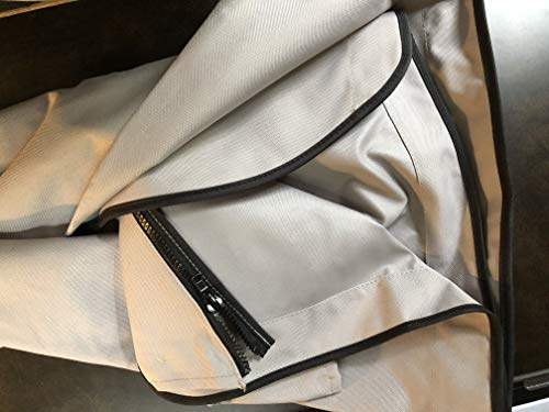 Replacement Bimini Top Canvas with Boot, Beige, 10' Long x 8.5' Wide, 16oz, by Cypress Rowe Outfitters, 4 Bow, fits 97"-103" Width