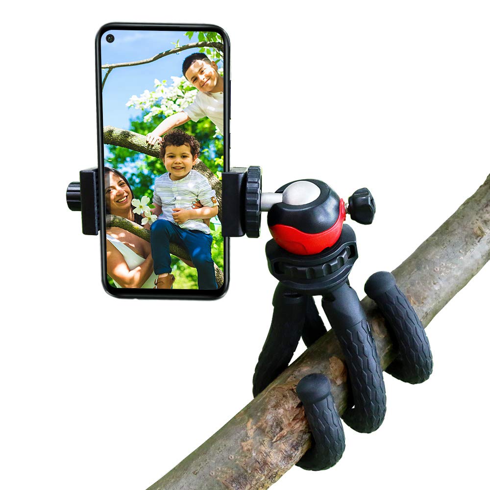 Phone Tripod, Octopus Tripod Stand with Flexible Legs, Phone Holder and Wireless Remote, Suit for Cell Phone/DSLR Camera/GoPro/Fill Light/Webcam for Selfies/Vlog/Live Streaming/Photography