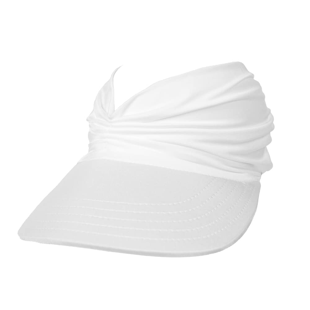 Sun Visor Hat for Women, Sun Beach Hat with Wide Brim, UV Protection Women Visors Cap for Sports Golf Walking Climbing (White #1)