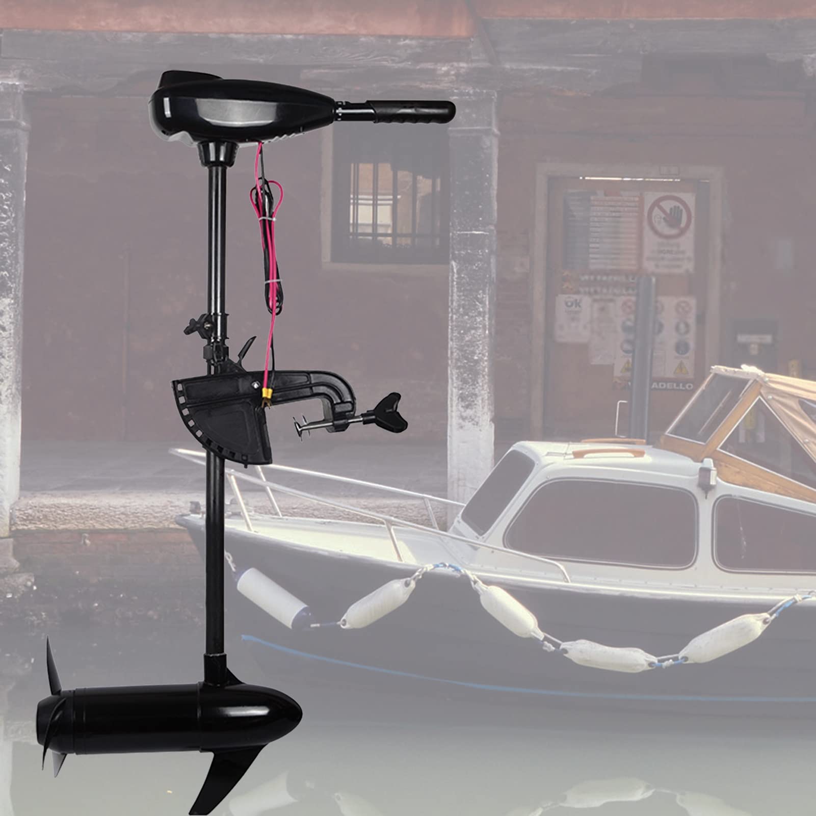trolling Motor 24v 100 Lbs Thrust Boat Motors with Adjustable Handle, Inflatable Boat Fishing Boat Dinghy Kayak Outboard Motor, Saltwater Boat Motor