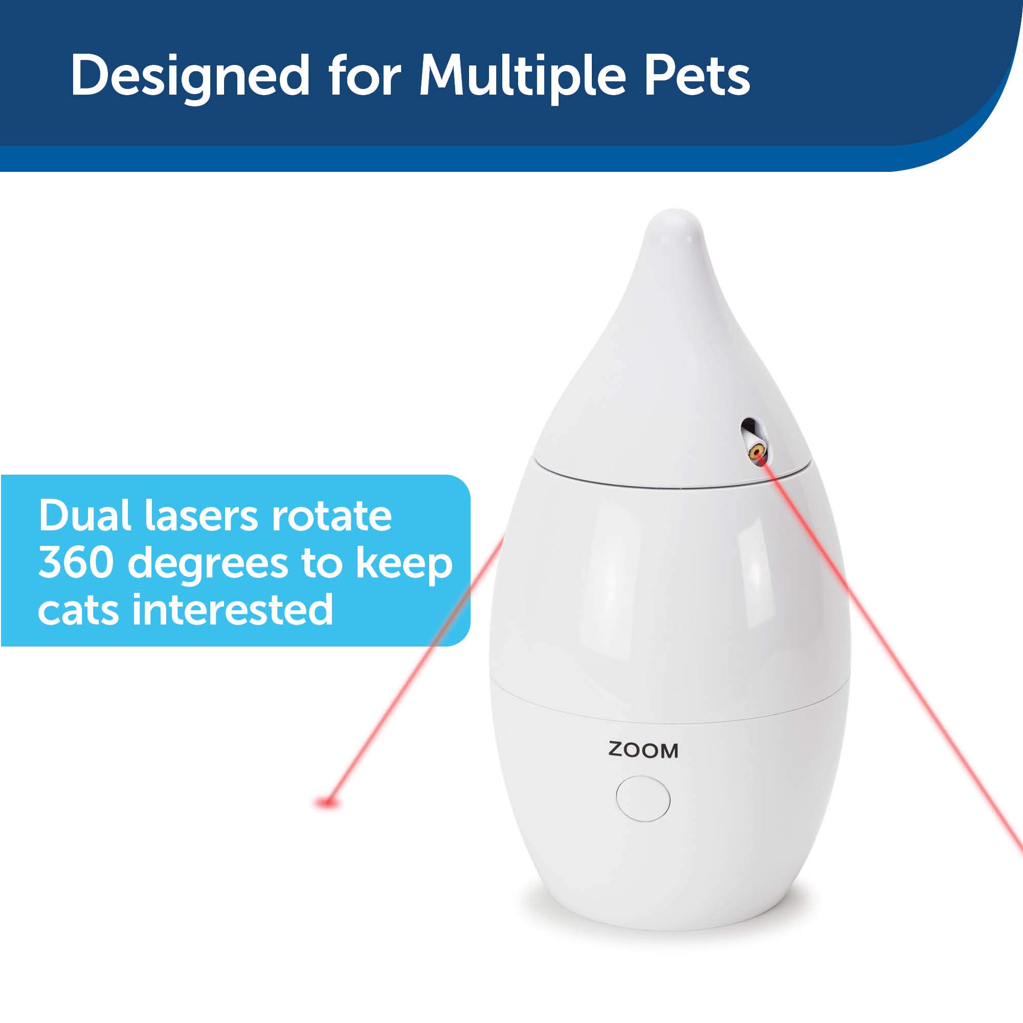 PetSafe Zoom Rotating Laser Cat Toy β Includes 2 Interactive Laser Lights