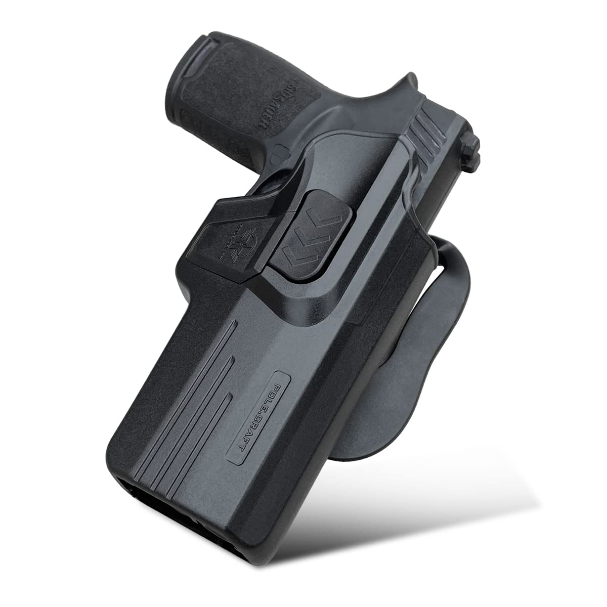 Pole.Craft OWB Paddle Polymer Holsters Fit: Sig Sauer P320 Full Compatible Sig Sauer P320 Carry Pistol, Outside Waistband Open Polymer Holster with Safety Lock, Angle adj-1.5β-2β Belt Adjustable