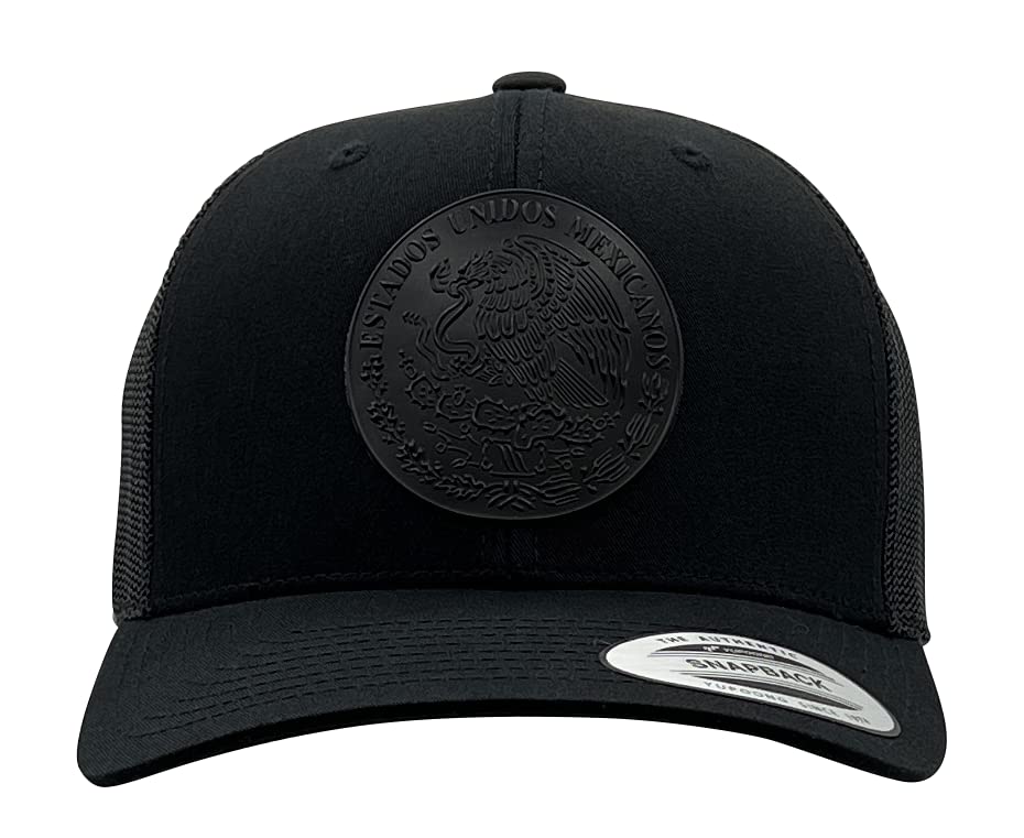The Pride Mexican Eagle Coat of Arm Hat Men Women Detailed Custom Patch Baseball Hats Mexican Eagle (MX6606BK-EagleBK)