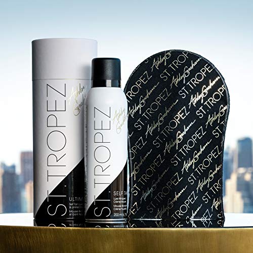 St.Tropez x Ashley Graham Limited Edition Ultimate Glow Kit, Self Tan Luxe Whipped Crème Mousse and Self Tanning Mitt, Vegan Self Tanner with Hyaluronic Acid Complex and Anti Oxidants, 6.7 Fl Oz