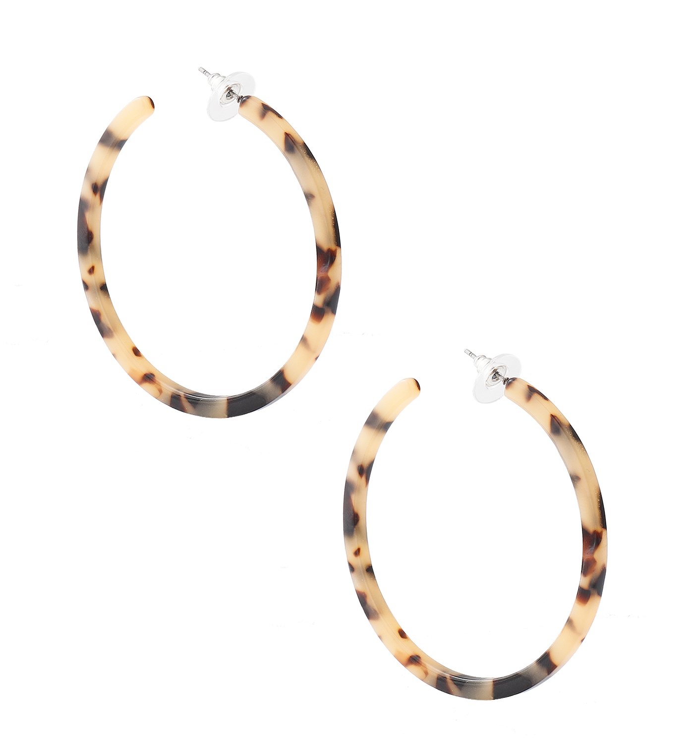 PHALIN Acrylic Hoop Earrings Tortoiseshell Acrylic Earrings Geometric Resin Earring Studs for Women (A Leopard)