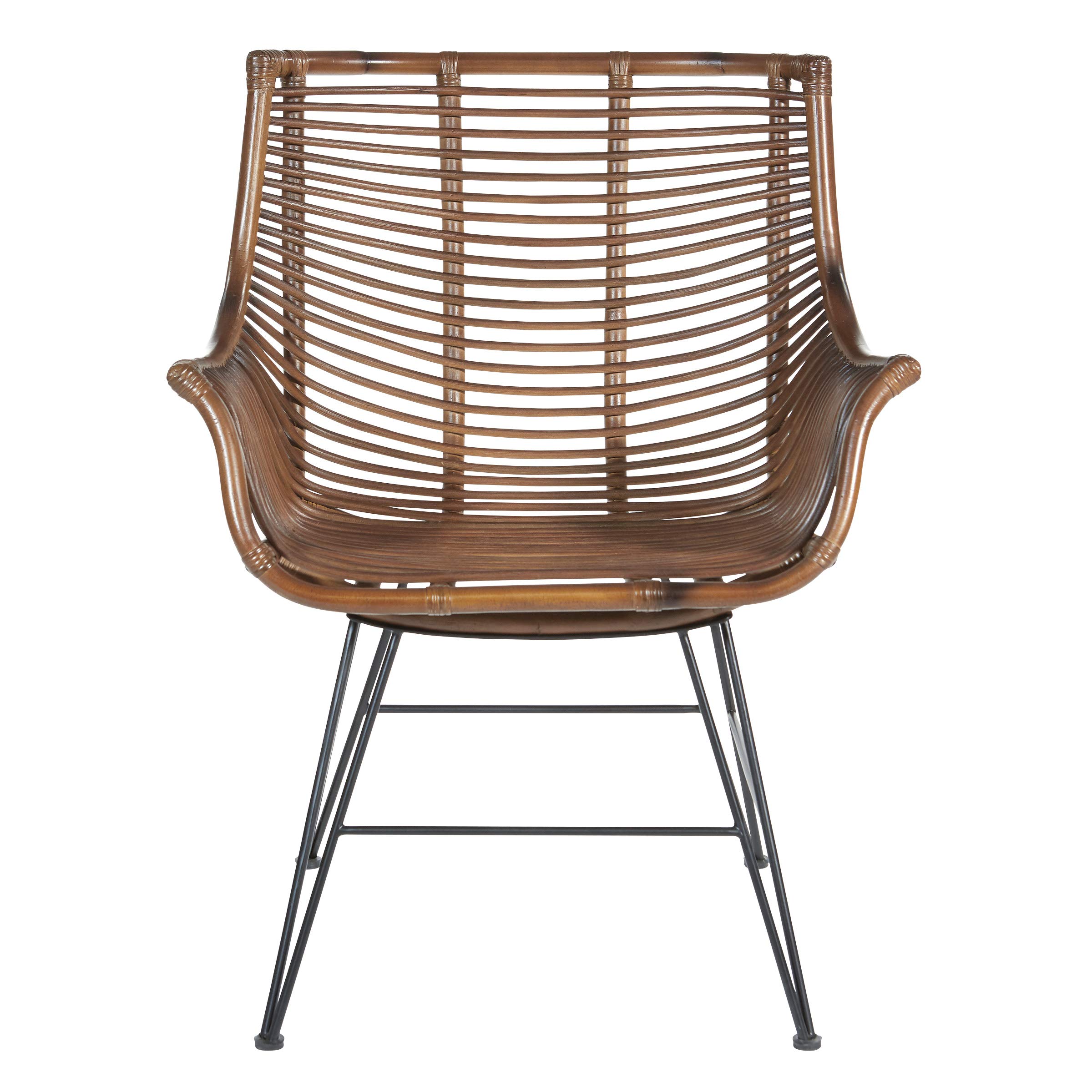 OSP Home Furnishings Dallas Rattan Club Chair, Brown