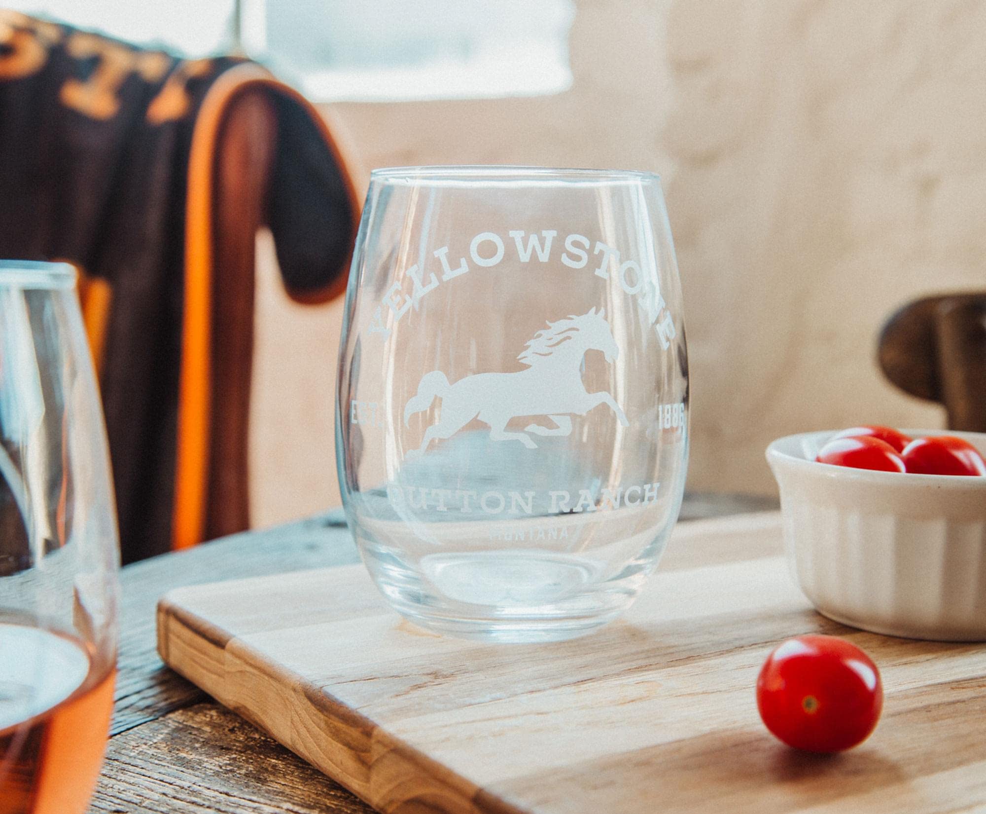 Toynk Yellowstone Dutton Ranch 20-Ounce Stemless Wine Glasses | Set of 2