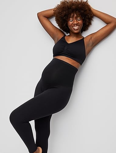 Motherhood Maternity Women's Essential Stretch Crop Secret Fit Over The Belly Pregnancy Legging, black/black 2 pack, 3X