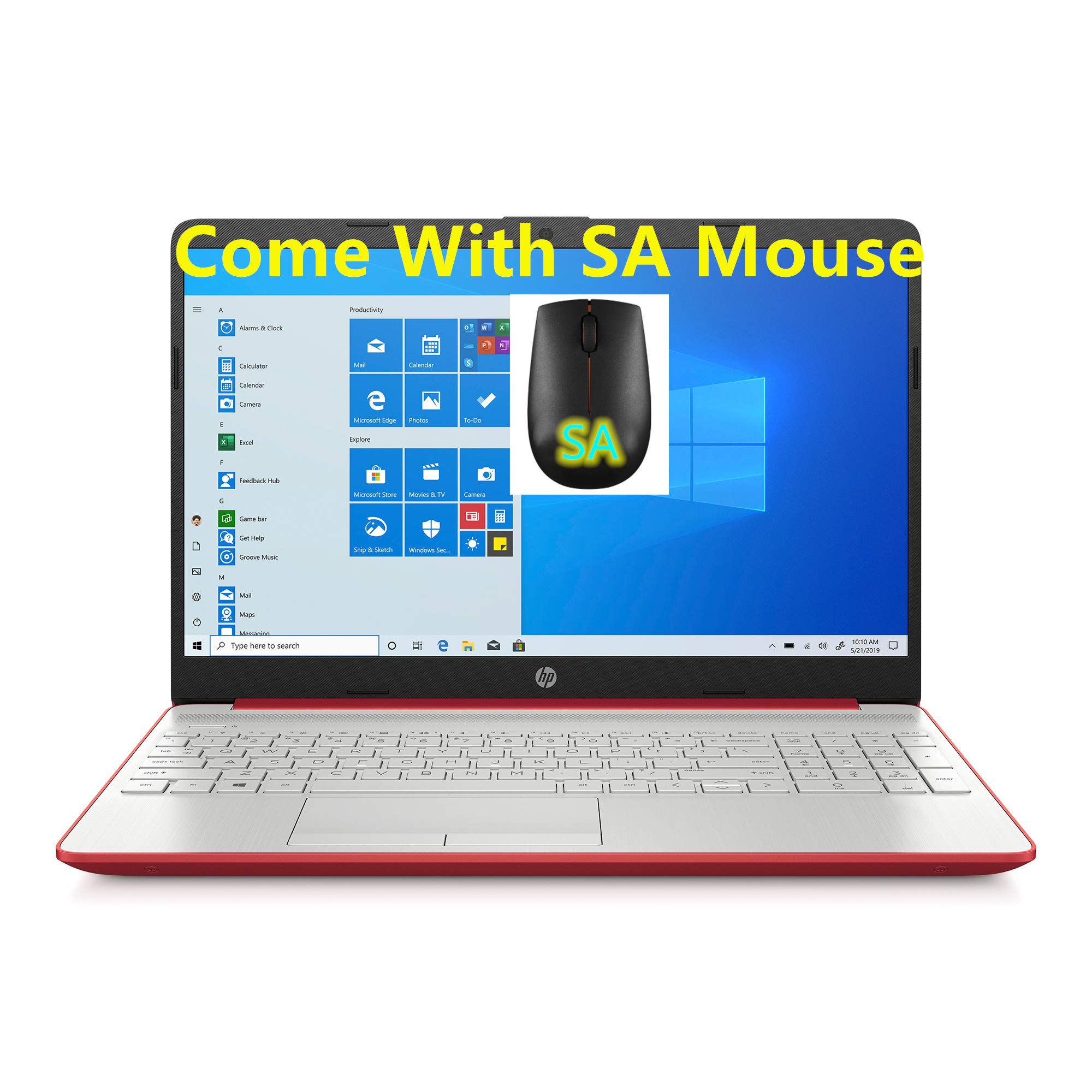 Newest HP 2020 Pavilion 15.6 Intel Pentium Gold 6405U 4GB 128GB SSD Windows 10 Laptop Red with SA M (Renewed)