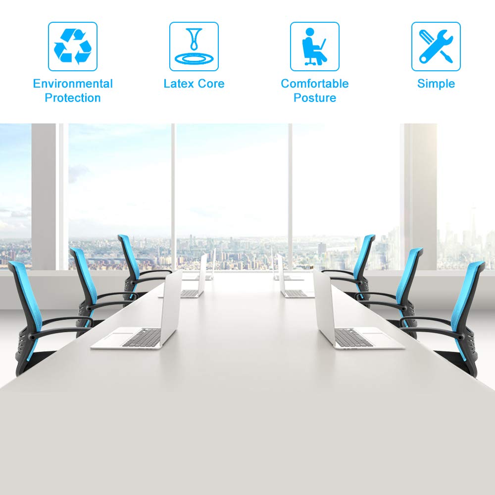 Office Chair, Home Office Desk Chair Mesh Task Chair with Lumbar Support Adjustable Computer Chair Rolling Swivel Chair with Arms for Working, Meeting