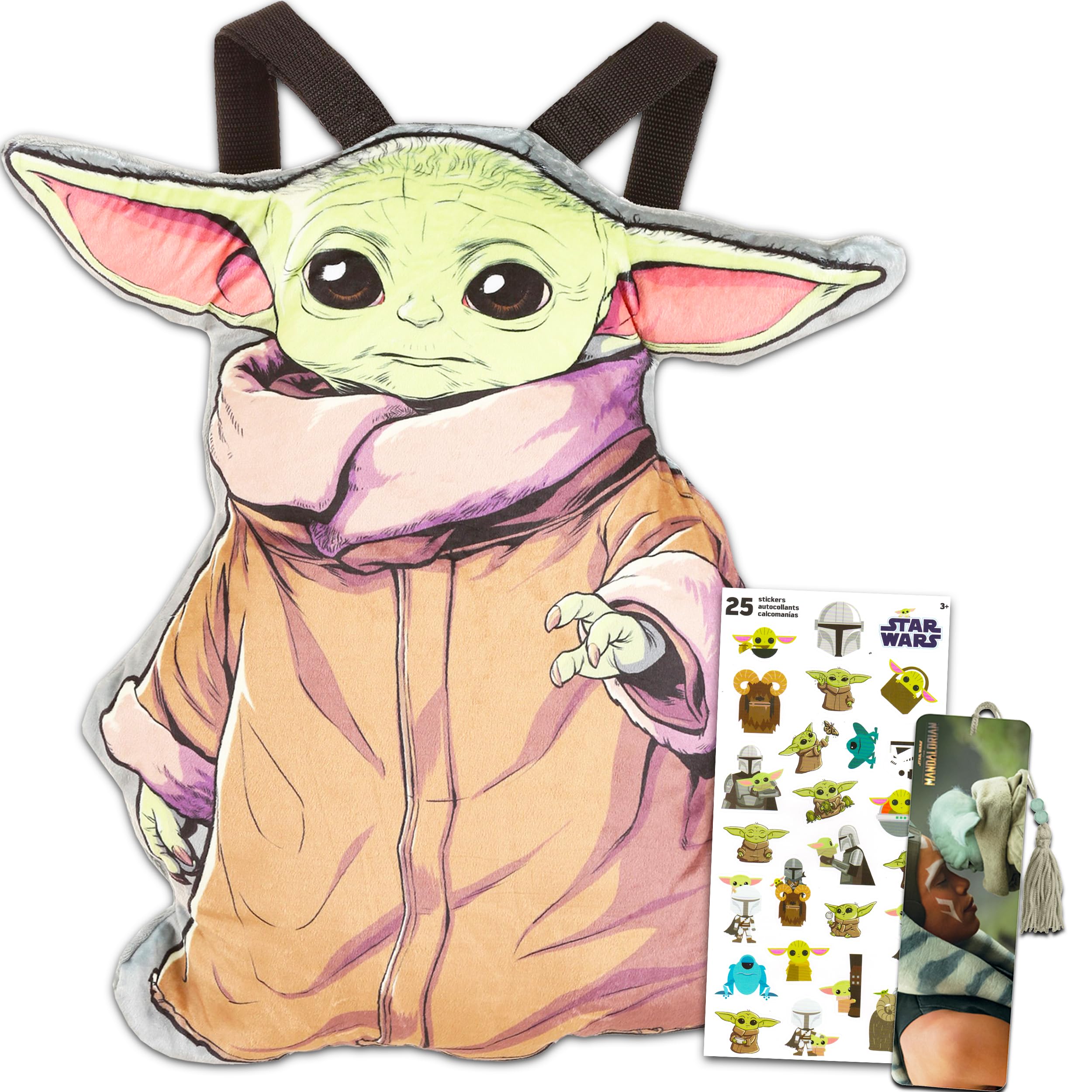 Star Wars Plush Backpack - Baby Yoda Backpack for Boys Girls Bundle with Stickers, More | Mandalorian Backpack Mini