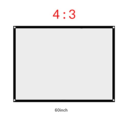 Projection Curtain, Portable WrinkleFree White Synthetic Polyester Fabric Projection Screen for Outdoor Cinema (60 inches)