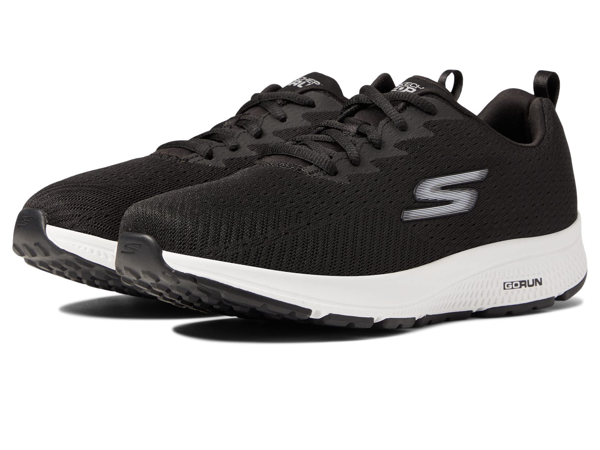 Skechers Women's GO Run CONSISTENT-Energize Sneaker, Black/White, 8.5